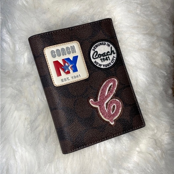 Coach | Accessories | Coach Passport Case With Patches In Signature ...